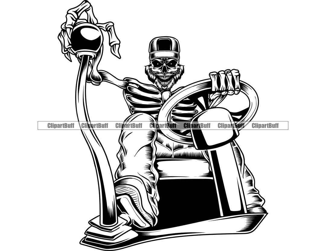 Driver Skeleton Trucking Trucker Trucking Hat Cap Beard Gear Shifter ...