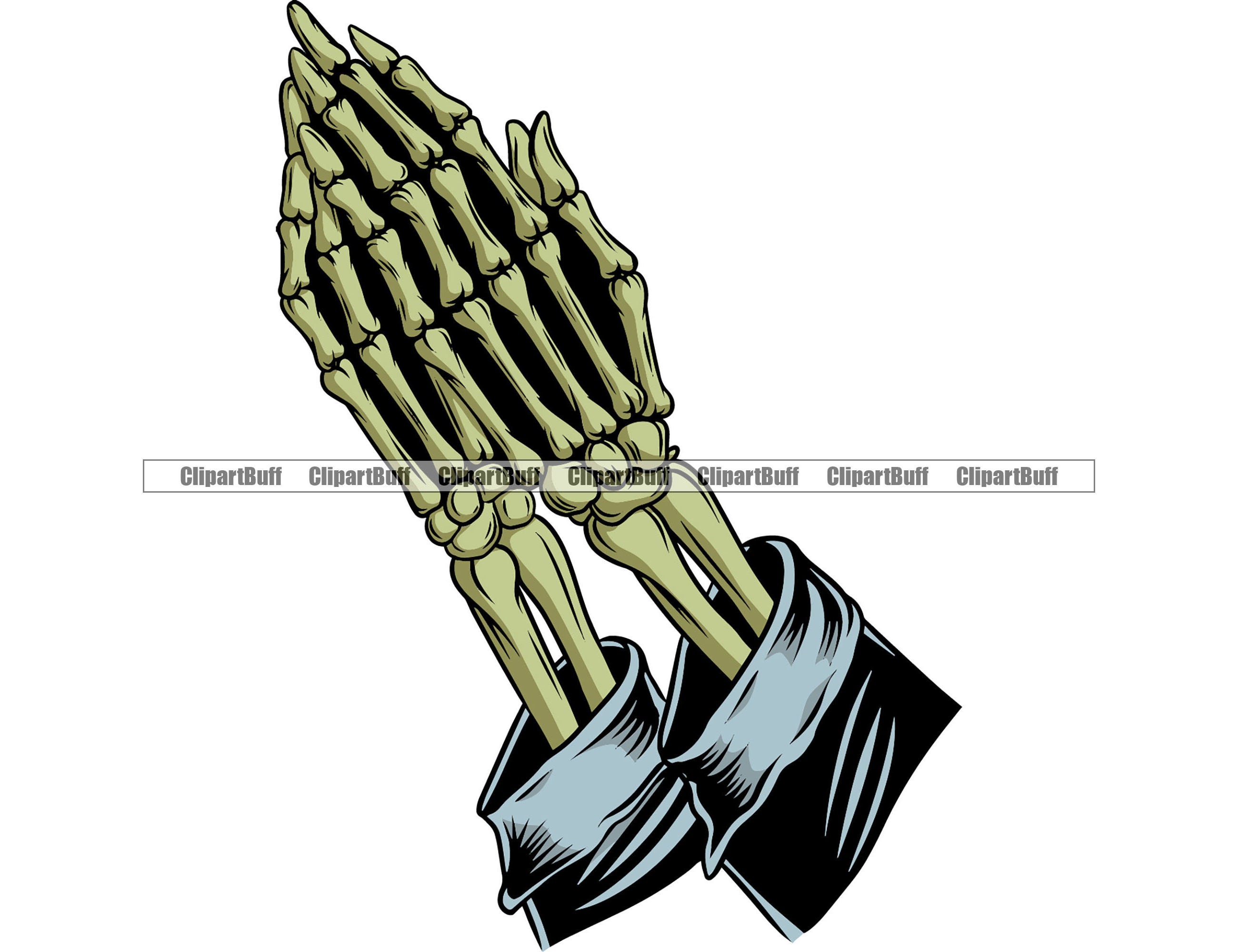 Skull Skeleton Praying Hands Religious Hand Gesture Christian - Etsy