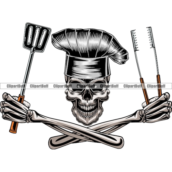 Matraz De Calavera De Chef Culinario Calavera Con El Chef De Los: