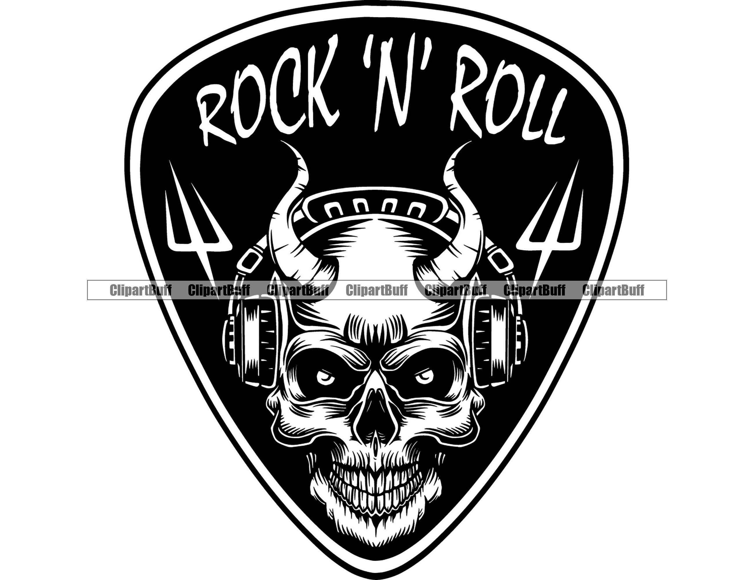 Skull Heavy Metal Vector Skull. King Of Rock Music. Heavy Metal Symbol