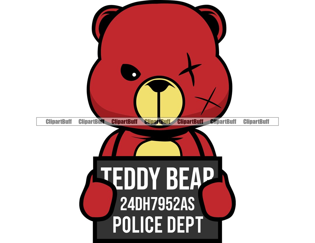 Gangster Hustle Teddy Bear Mugshot Police Dept Missing Eye Broken Scar ...