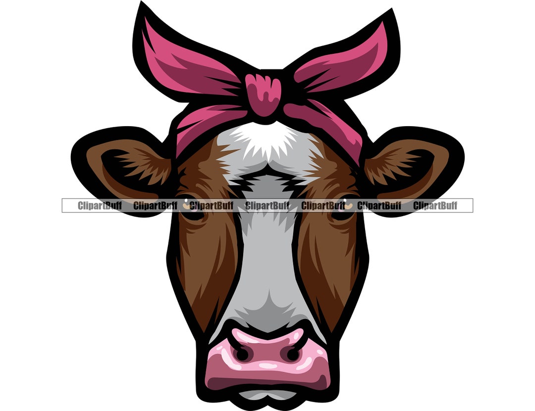 Cow Headband Bandana Bovine Animal Head Face Farm Dairy Beef - Etsy
