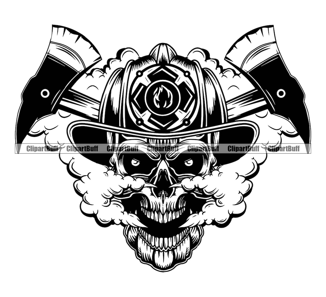 Skull Skeleton Firefighter Fireman Firefighting First Responder Helmet ...