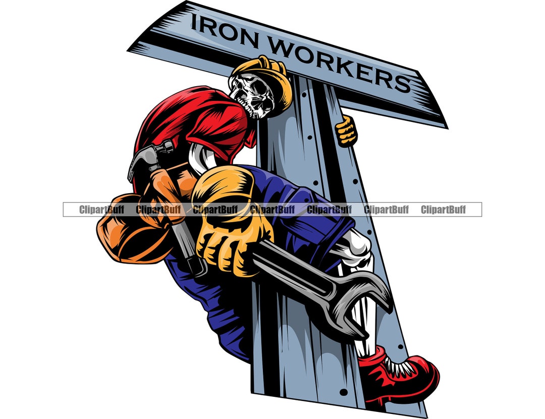 Skeleton Iron Metal Worker Holding Wrench Industry Industrial High Rise ...