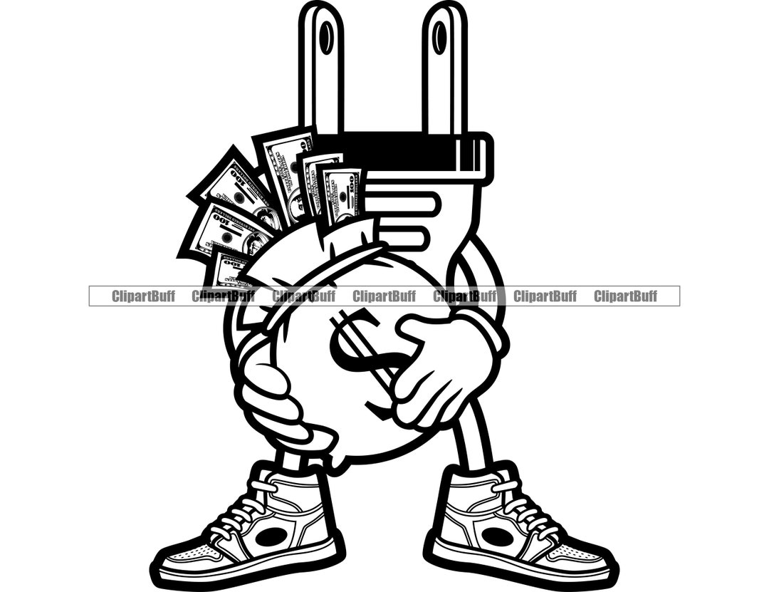Gangster Plug Character Holding Money Bag Wearing Sneakers Trap Plug ...