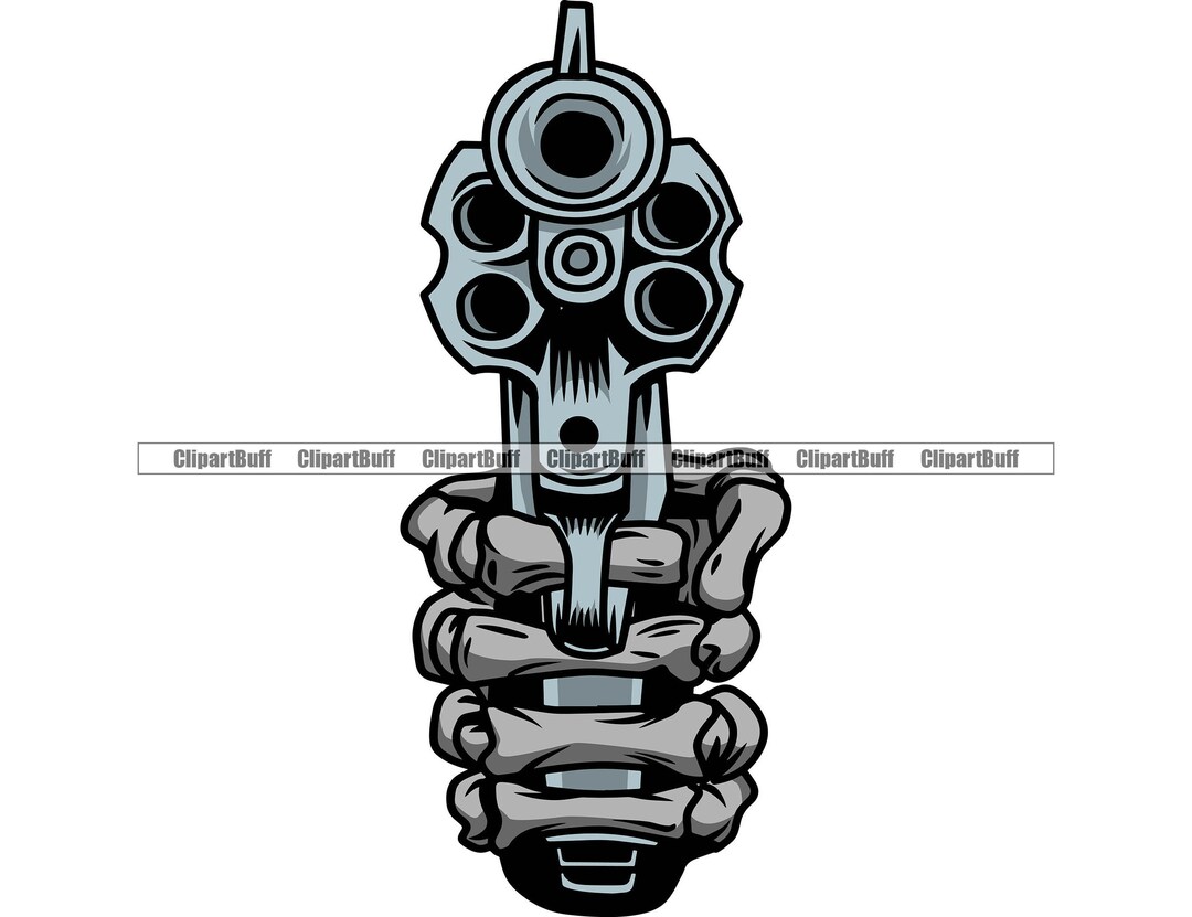 Skeleton Hand Gun Pistol Revolver Mob Mafia Crime Boss Gangster Dead ...