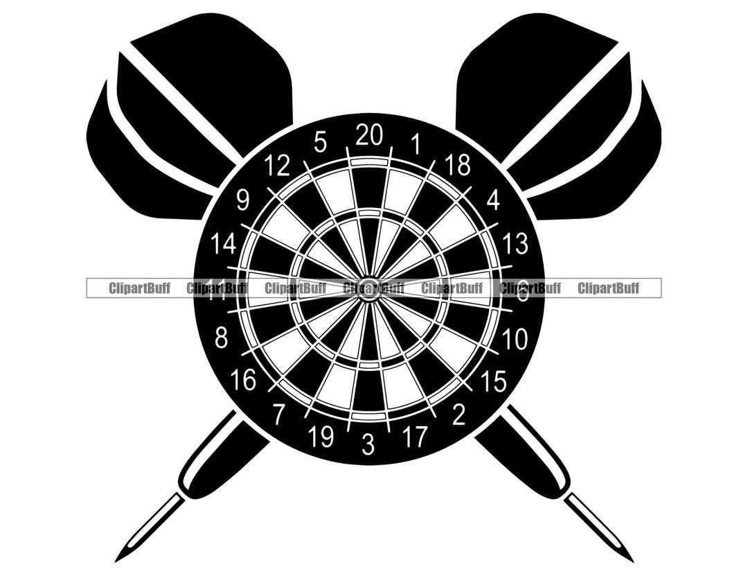 Darts Crossed Dartboard Sports Play Game Bar Competition League ...