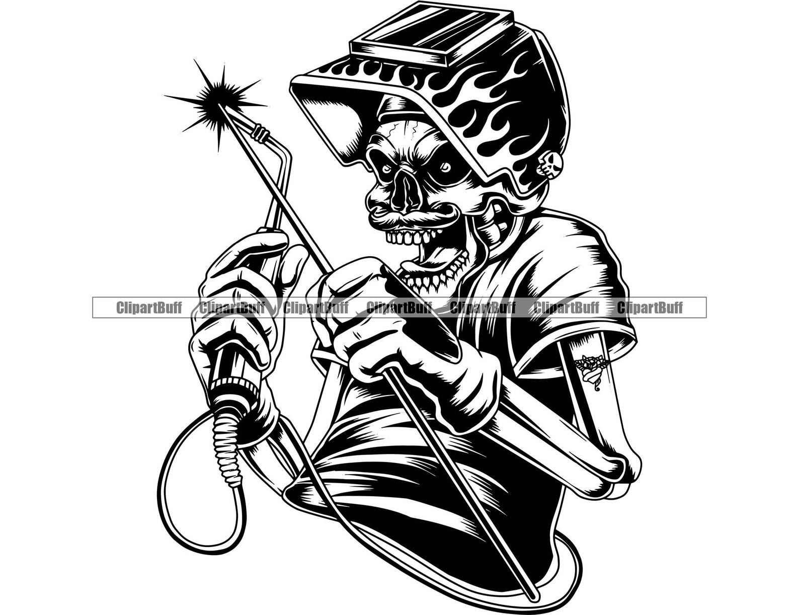Welding Skull Weld Welder Skeleton Flaming Mask Helmet Fabrication ...