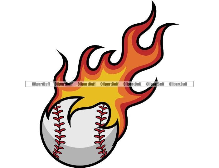 Flaming Baseball Ball Sports Game League Equipment Fire Flame - Etsy