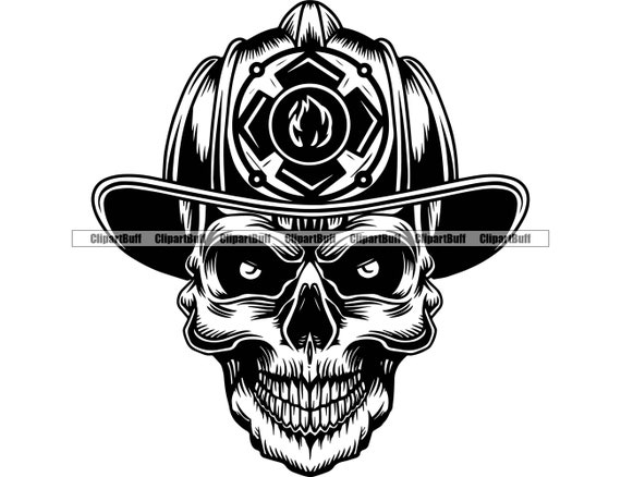 Firefighter Skull Fire Emergency Fireman Firemen Maltese Cross | Etsy