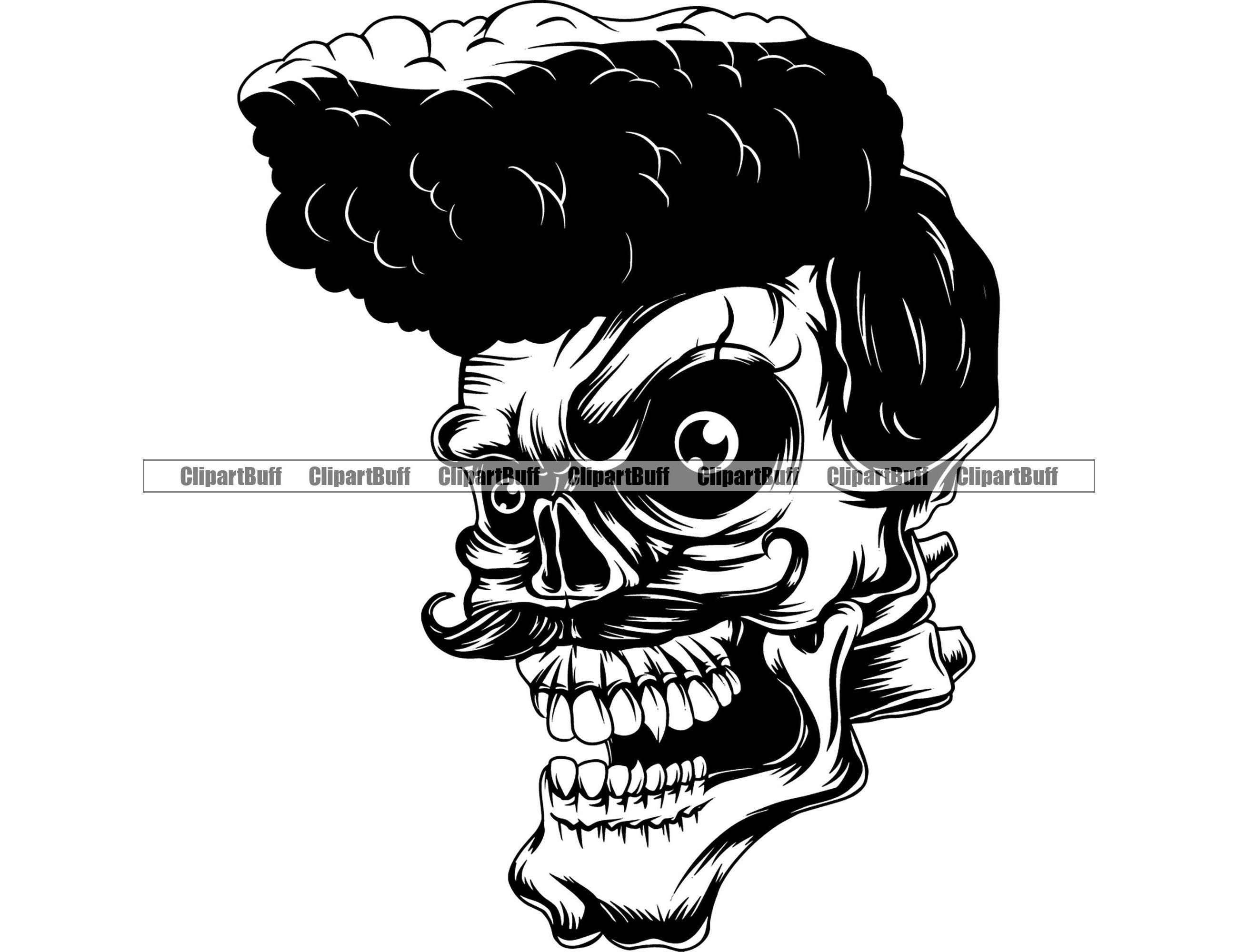 Greaser Skull Drawing