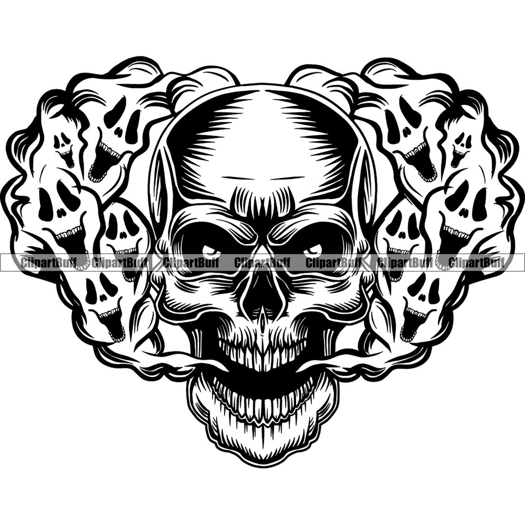 Skull Head Skeleton Face Breathing Ghost Smoke Grin Grinning Smoking ...