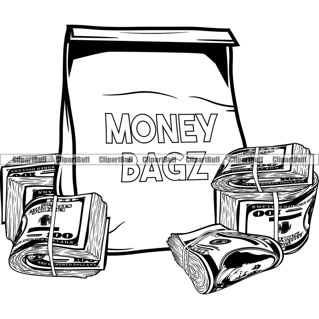 Money Bagz Hustle Cash 100 Dollar Bill Knot Brown Paper Bag Sack Drip ...