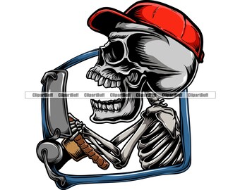 Skull Skeleton Semi Tractor Trailer Trucking Truck Driver Trucker Big ...