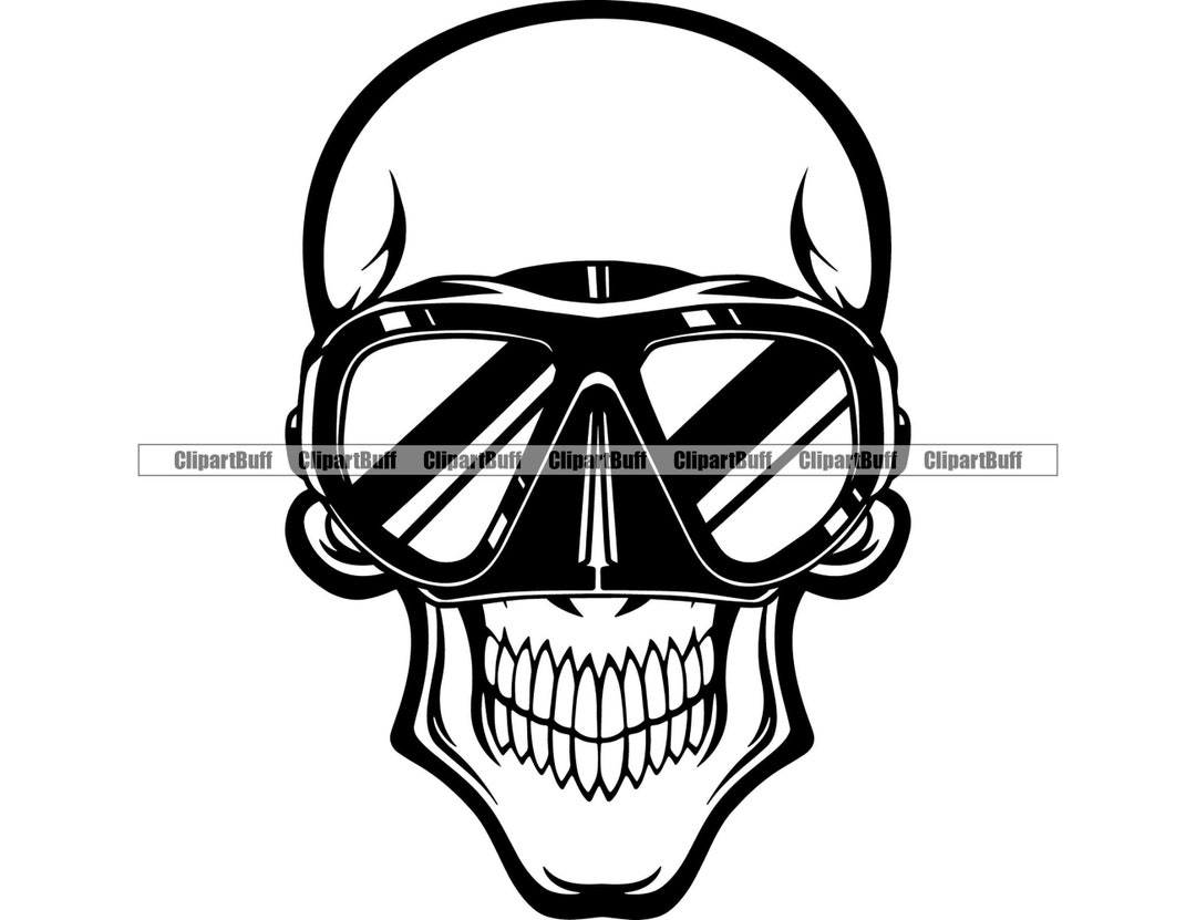 Skull Head Diver Mask Skeleton Face Diving Goggles Gear Nautical Ocean ...