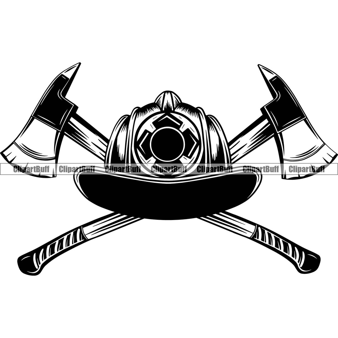 Skull Axe Crossed Crossbones Face Head Helmet Firefight Firefighting ...