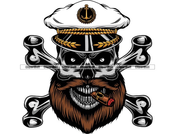 Barba Y Huesos Cruzados Marinero Tatuajes Barba Calavera Barba,