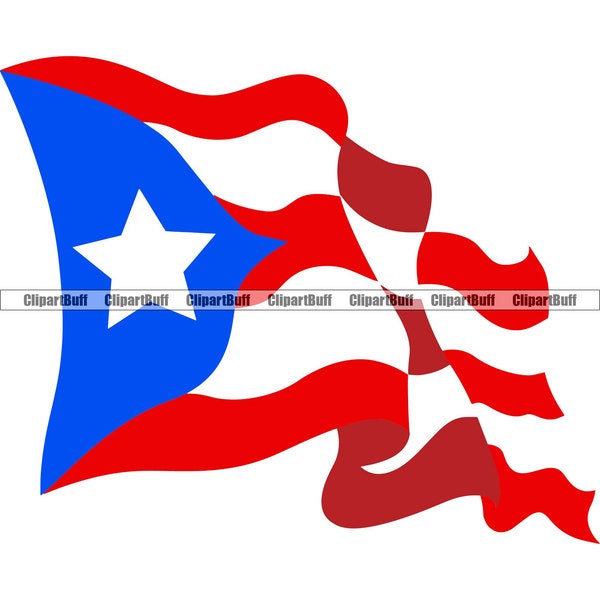 Wavy Puerto Rico Flag - Etsy