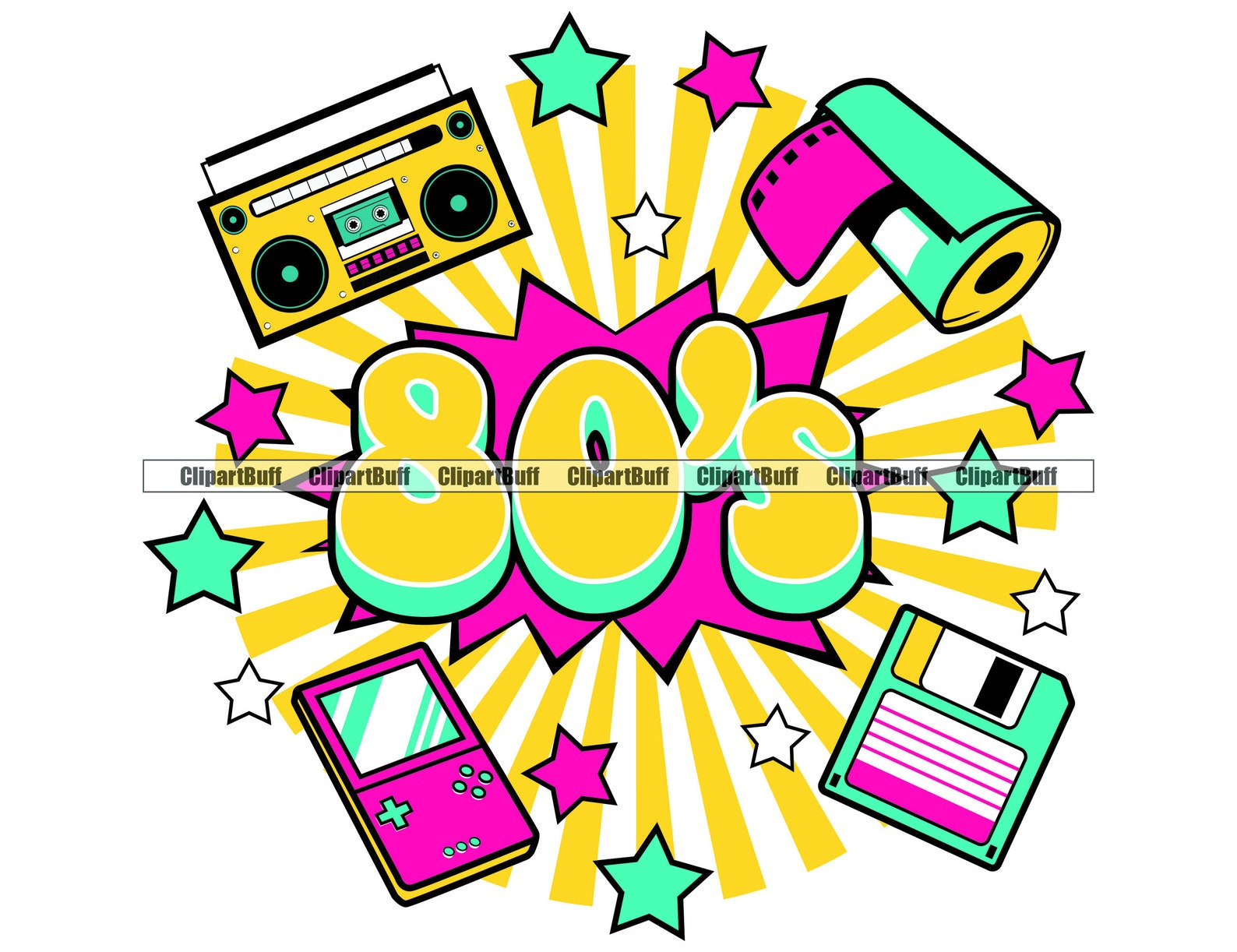 80s 1980s Retro Radio Cassette Player Boombox Film Roll | Etsy