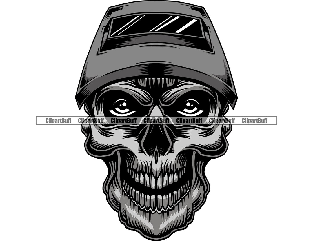 Skull Wearing Welding Helmet Mask Steel Weld Skeleton Welder Iron ...