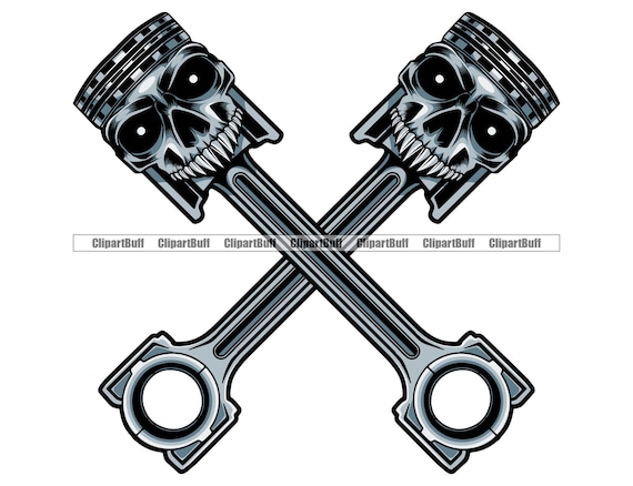 Crossed Pistons And Flames