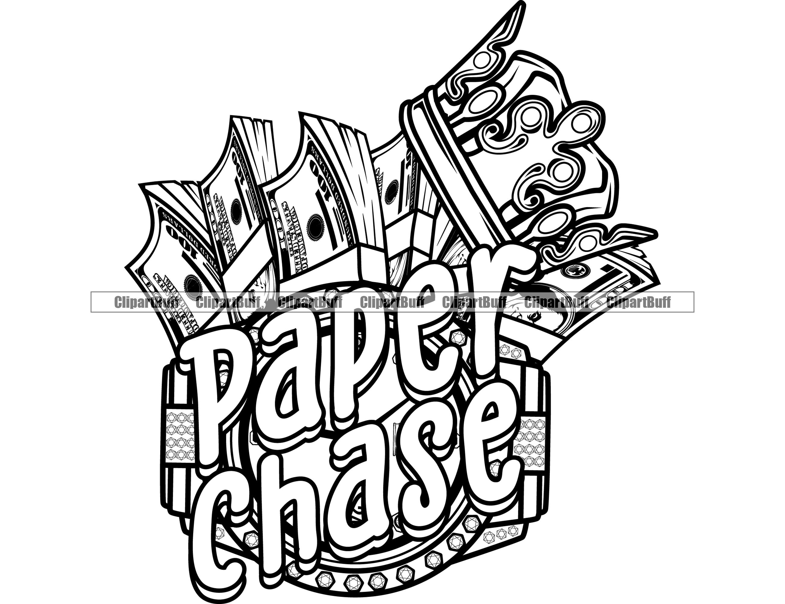 Paper Chase King Crown Gold Watch Bands Hustle Money Quote Trap Plug ...