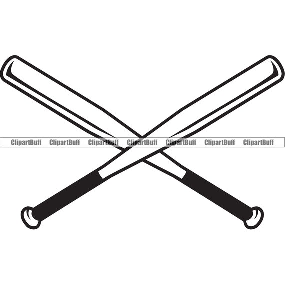 Real Baseball Bats Crossed
