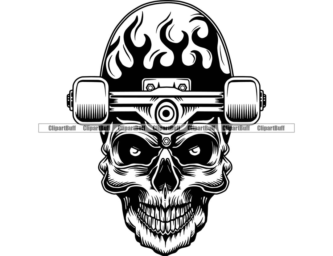Skateboard Skull Head Wheel Skeleton Trick Skater Outdoor Part Extreme ...