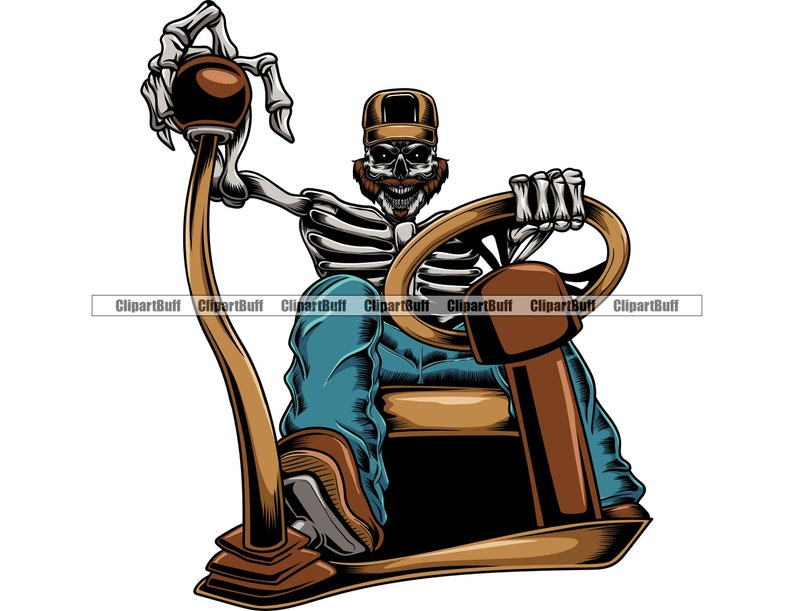 Driver Skeleton Trucking Trucker Trucking Hat Cap Beard Shifter Knob ...