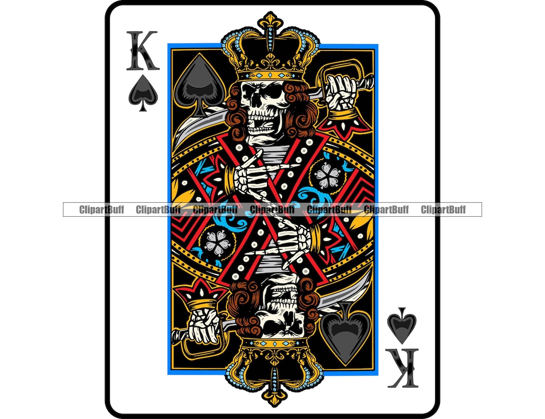 Skull Skeleton Playing Card King of Spades Poker Casino Gamble Texas ...
