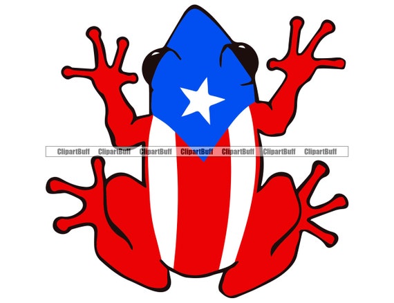 Puerto Rico Rican Flag Tree Frog Pride Animal Amphibian Toad | Etsy
