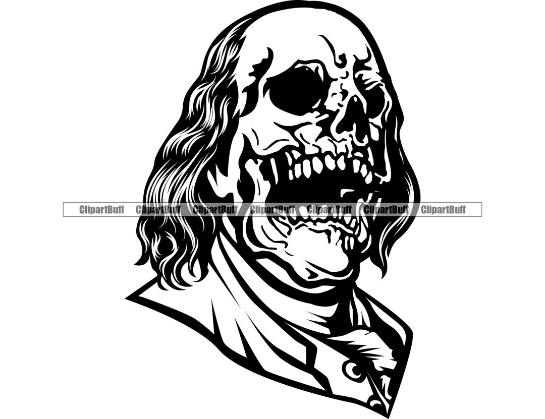 Dead President Ben Franklin Skeleton Horror Face Human Skull Boss Ghost ...