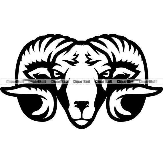 Ram Mascot Head Face Horns Wild Animal School Sports Game | Etsy