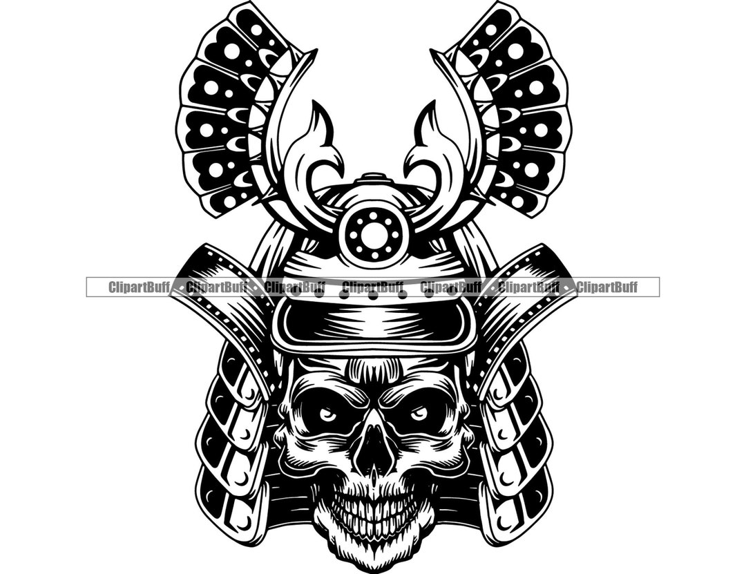 Skull Japanese Samurai Head Helmet Asian Skeleton Warrior Armor ...