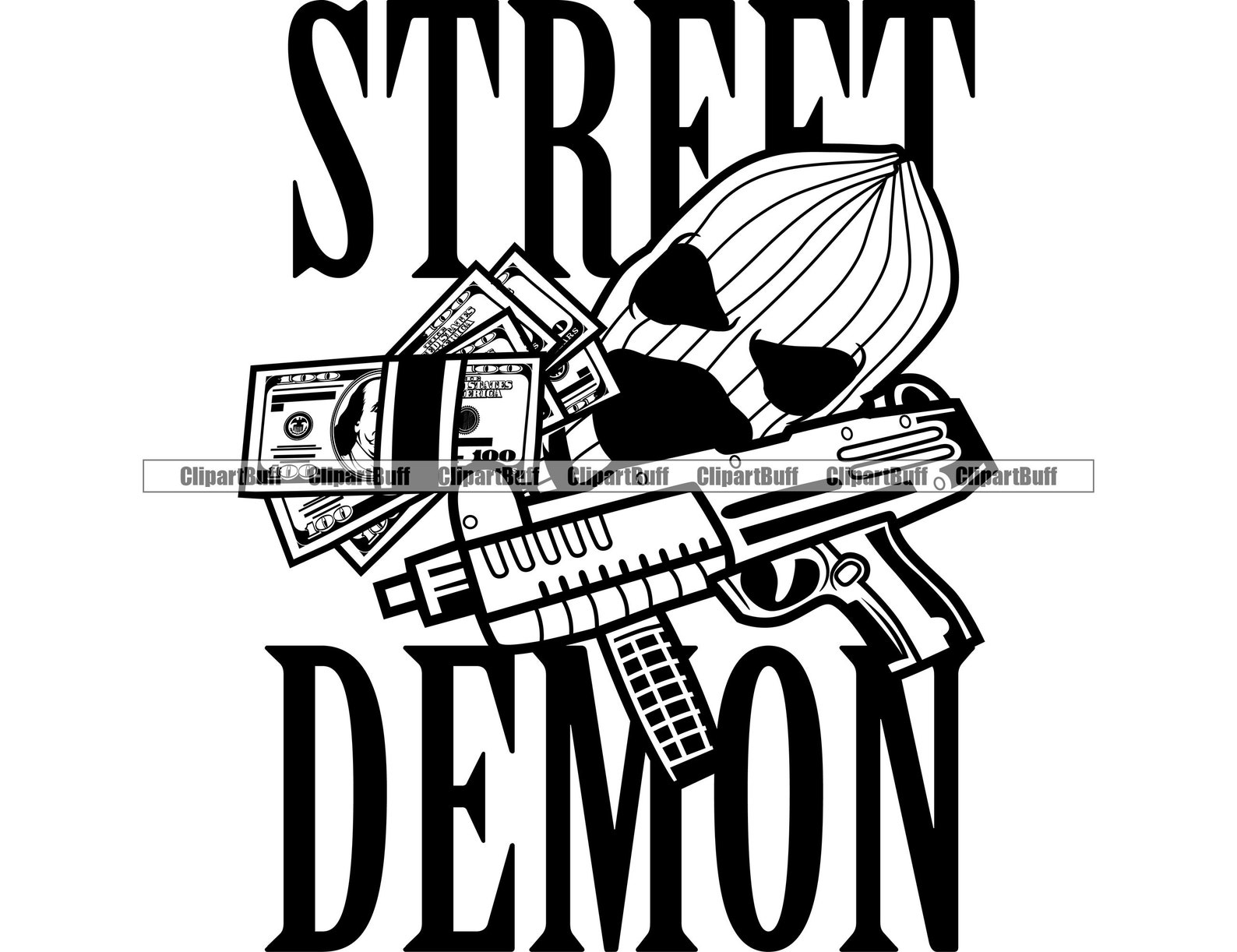 Street Demon Gangster Hustle Ski Mask Machine Gun Money Trap Plug Hood ...