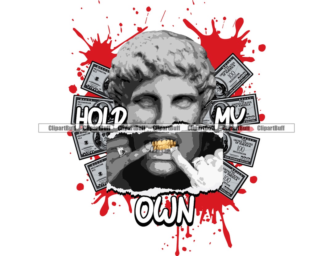 Hold My Own Gangster Hustle Statue Gold Teeth Blood Splatter Dripping ...