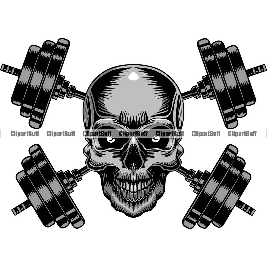 Skull Barbell Weight Gym Lifting Fitness Esport Muscle Workout ...