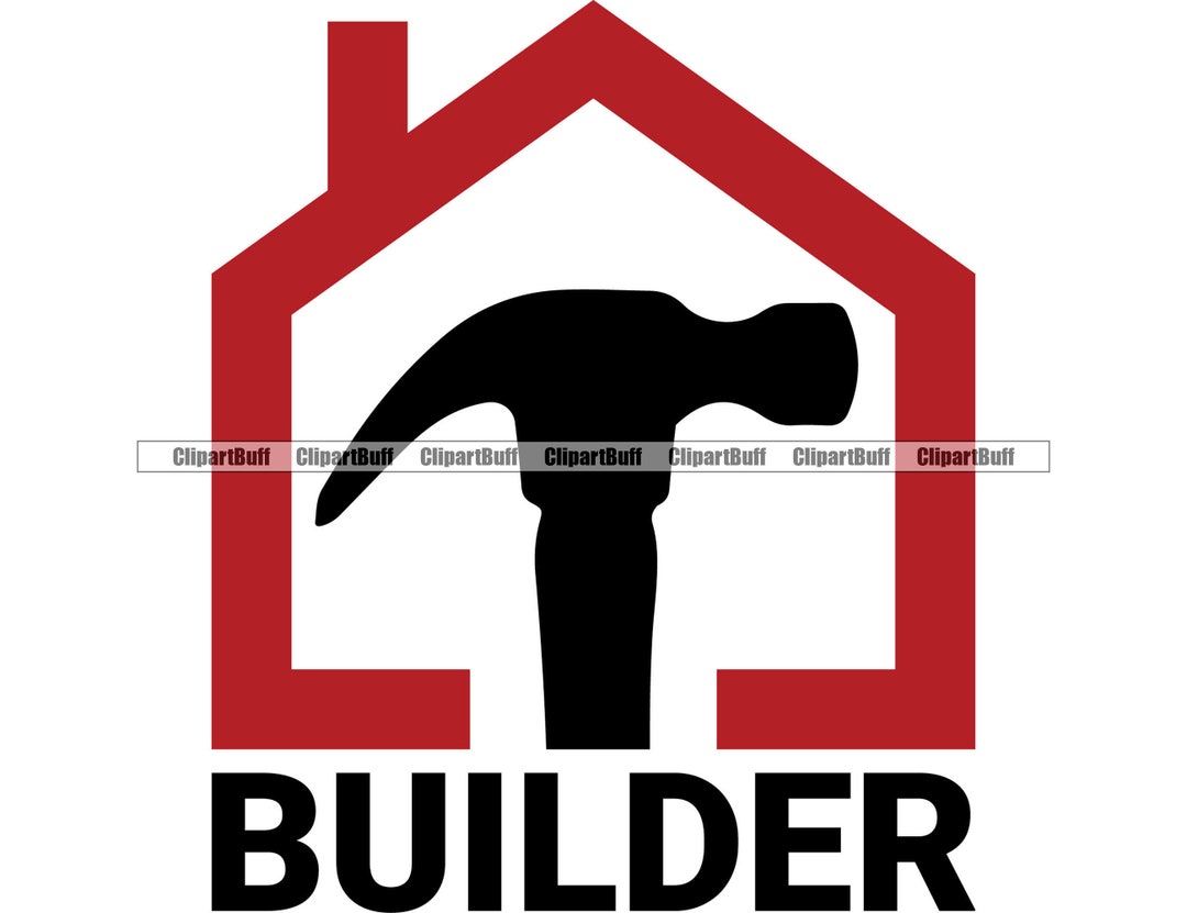 Builder Logo Hammer Home House Building Roofer Work Build Roofing ...