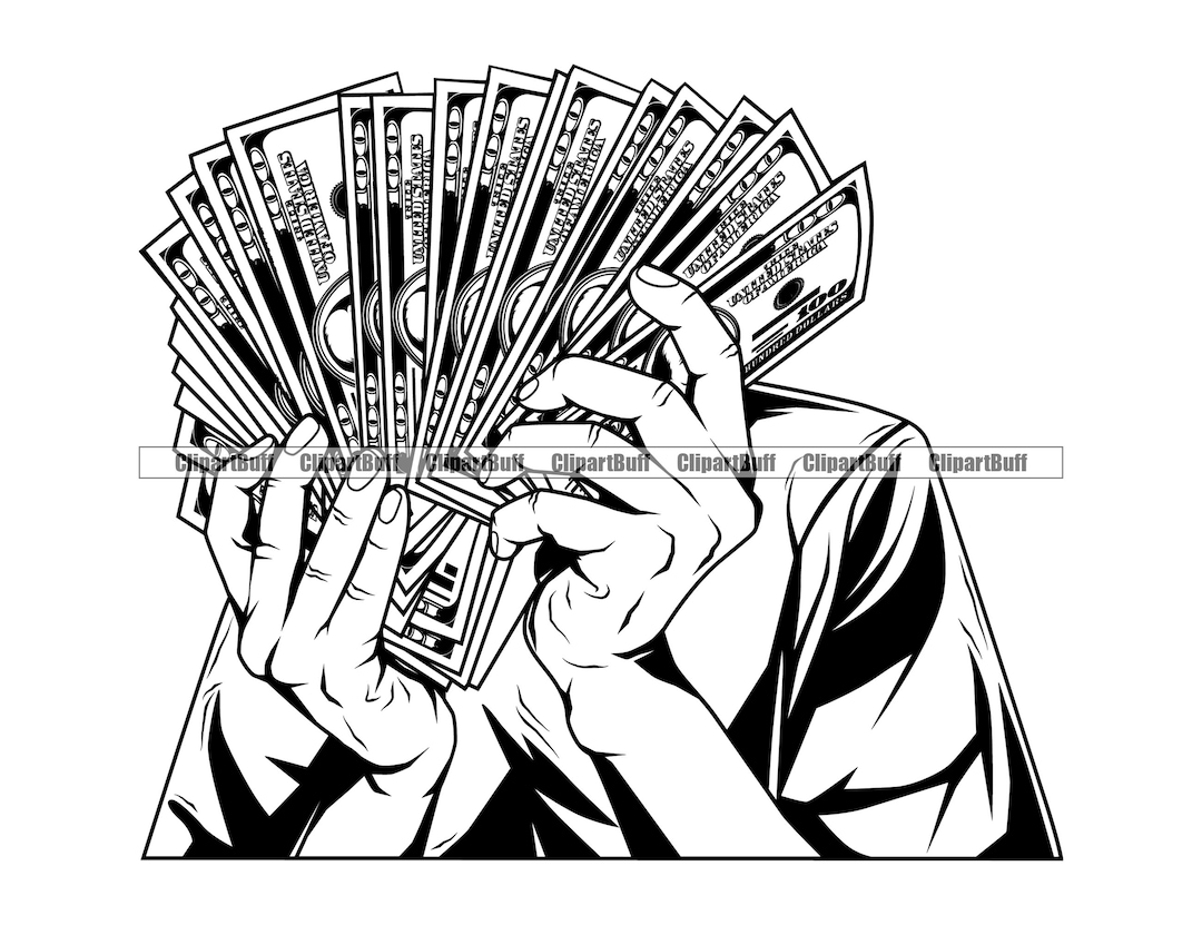Man Holding Money Stack Gangster Cash Hustle Grind Street Designer ...