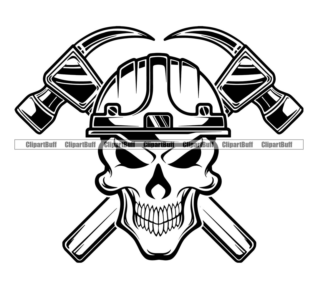 Construction Skull Hat Hammers Tool Build Builder Labor House Work ...