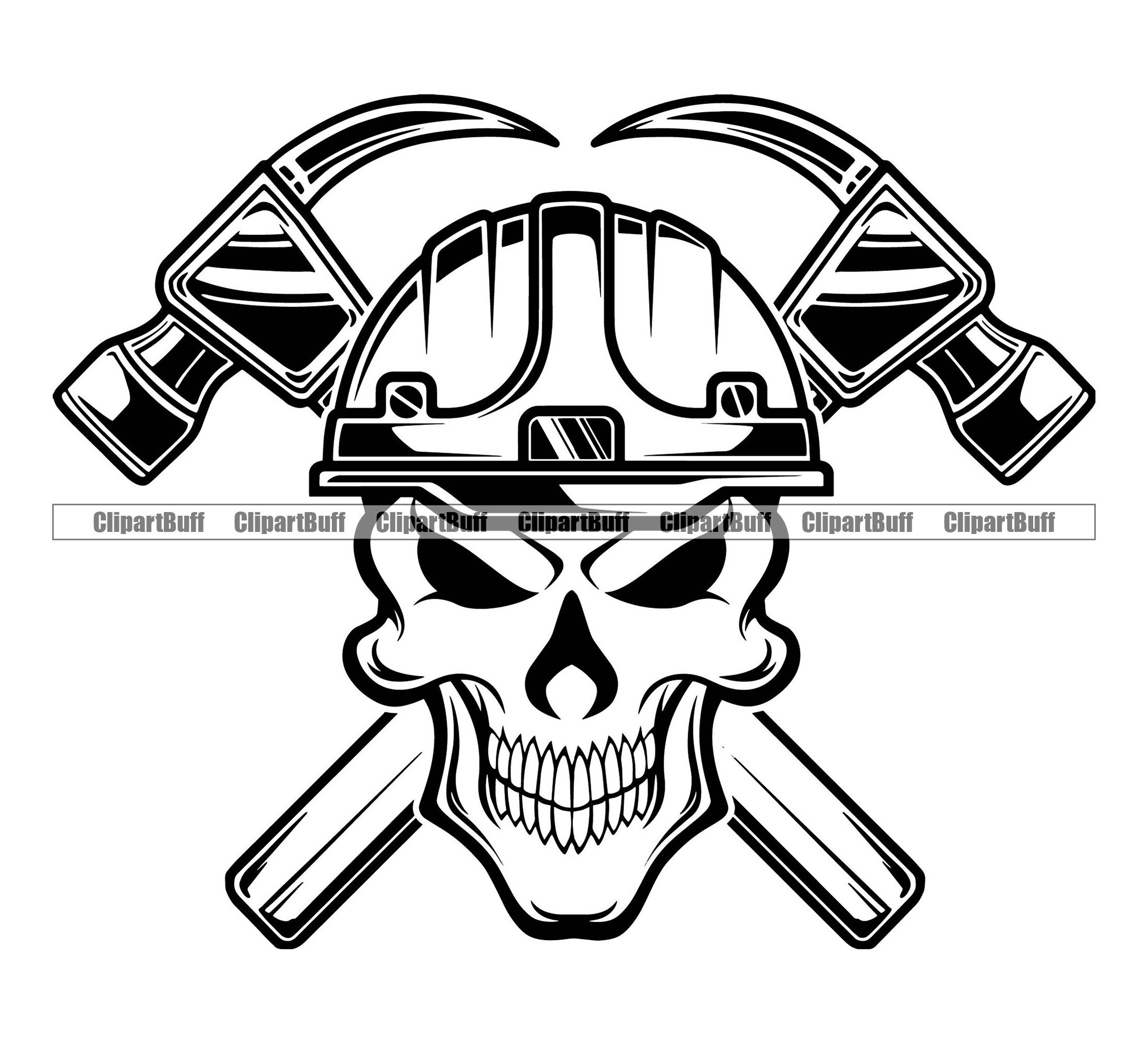 Construction Skull Hat Hammers Tool Build Builder Labor House Work ...
