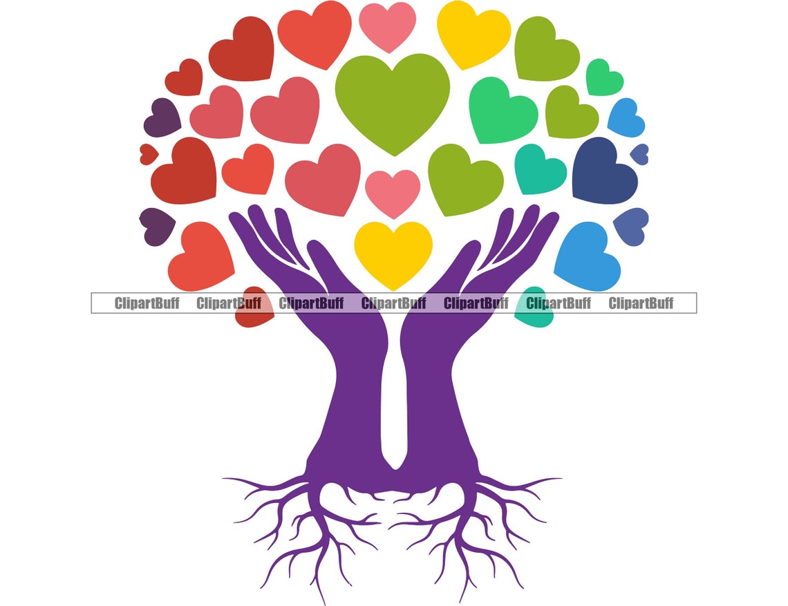 Hands Hearts Family Tree Roots Rooted Heart Love Romantic - Etsy