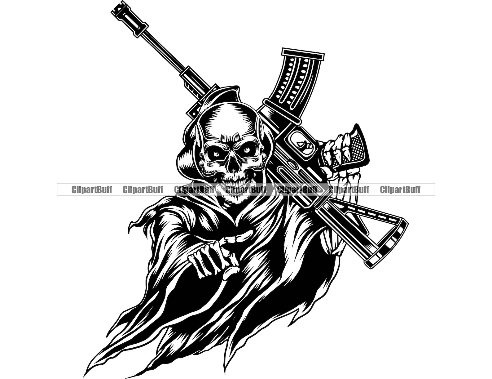 Grim Reaper Machine Gun Sickle Hand Pointing Ak47 Ar15 - Etsy