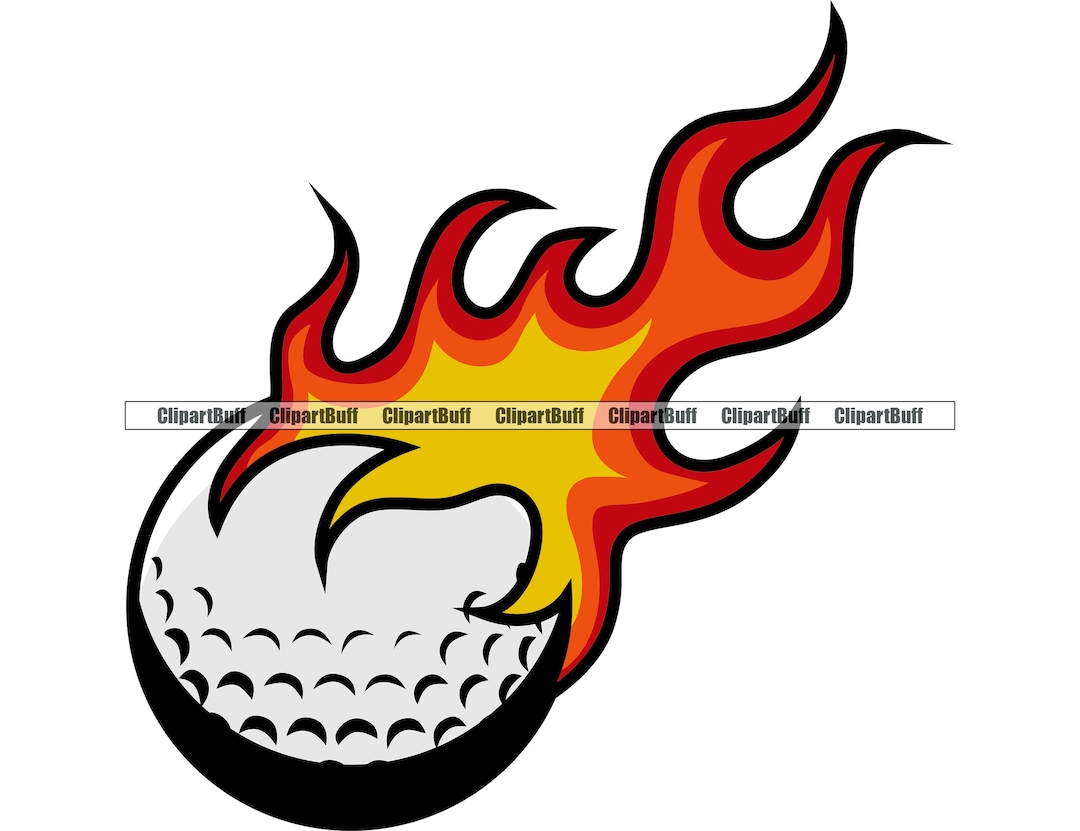 Flaming Golfball Golf Ball Sports Golfing Tournament Fire Flame Burn ...