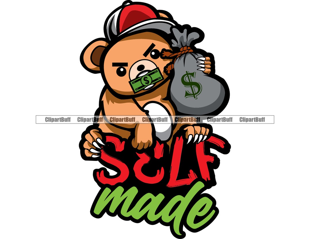 Self Made Gangster Hustle Teddy Bear Sunglasses 100 Dollar Bill Cash ...
