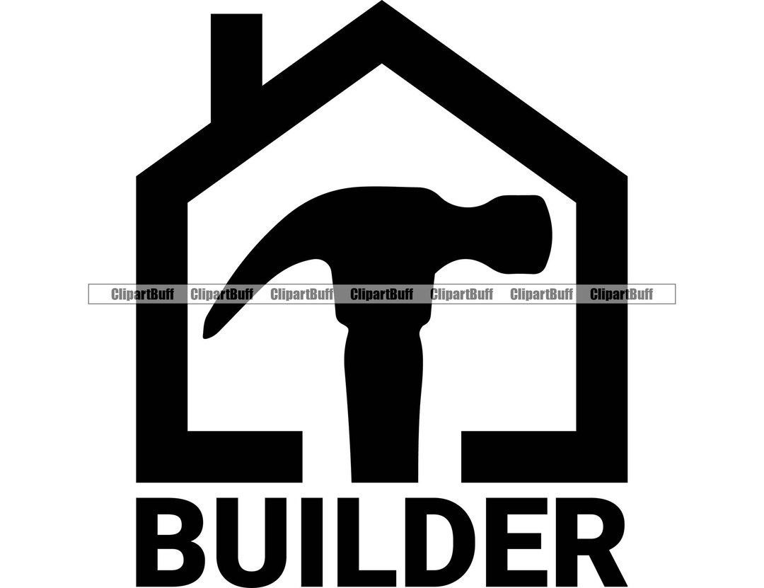 Builder Logo Hammer Home House Building Roofer Work Build Roofing ...