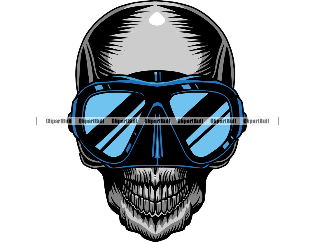 Skull Head Diver Mask Skeleton Face Diving Goggles Gear Death Ocean ...
