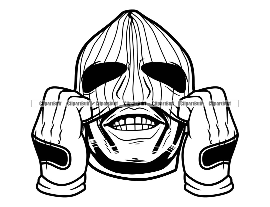 Gangster Hustle Black Gang Member Pulling Ski Mask Over Head Gold Teeth ...