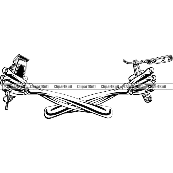 Crossed Straight Razor Designs