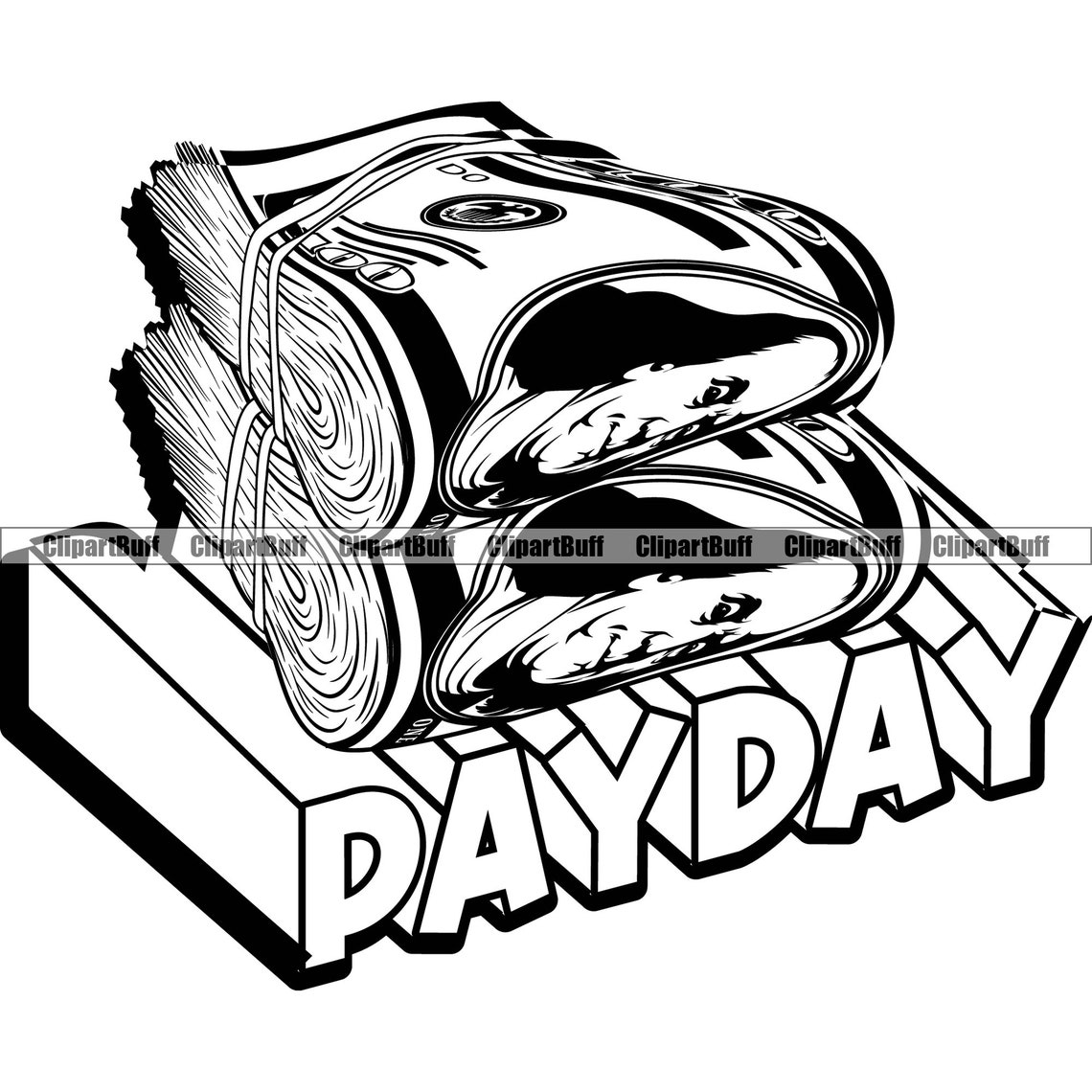 Payday Money Knot Rubber Band Stack Hustle Cash Quote Trap Plug Grind ...